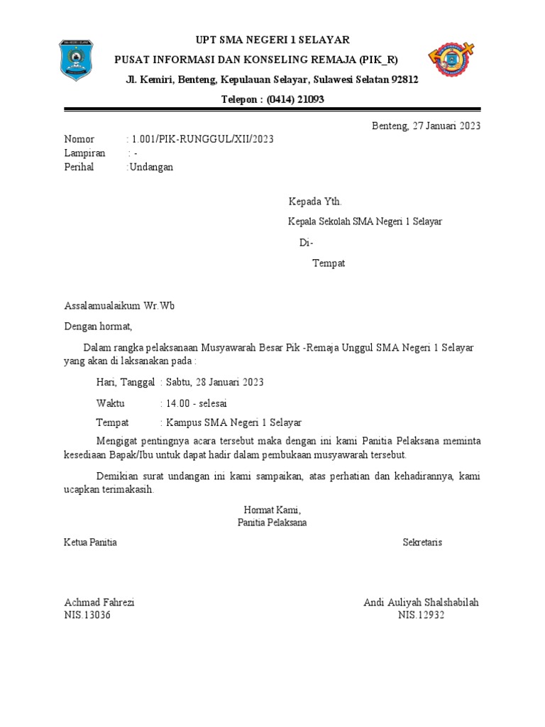 Surat Penyuratan PIK R Part 2-2 | PDF