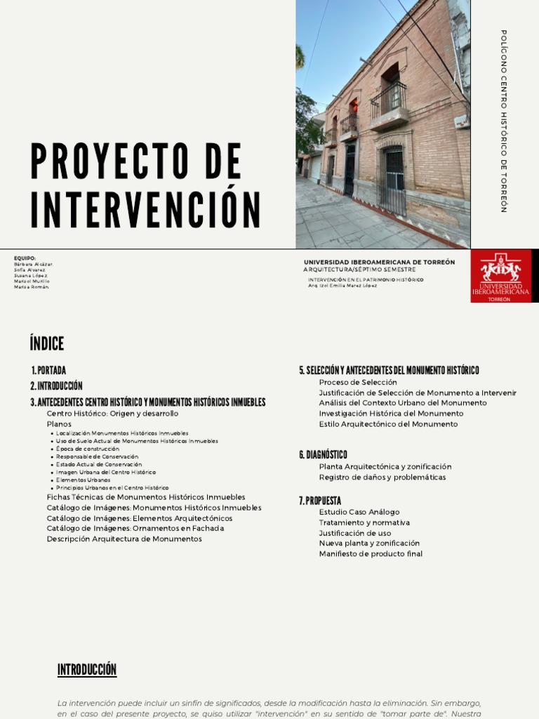 Proyecto de Intervención Final | PDF