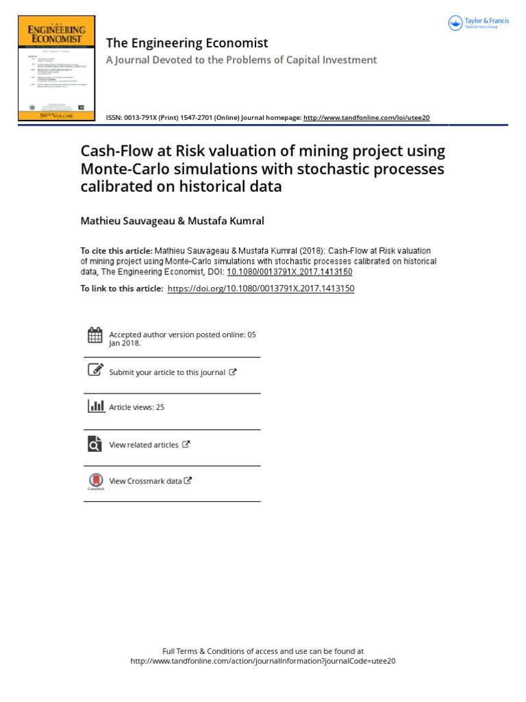 13-Cash Flow at Risk Valuation of Mining Project Using Monte Carlo Simulations With Stochastic ...