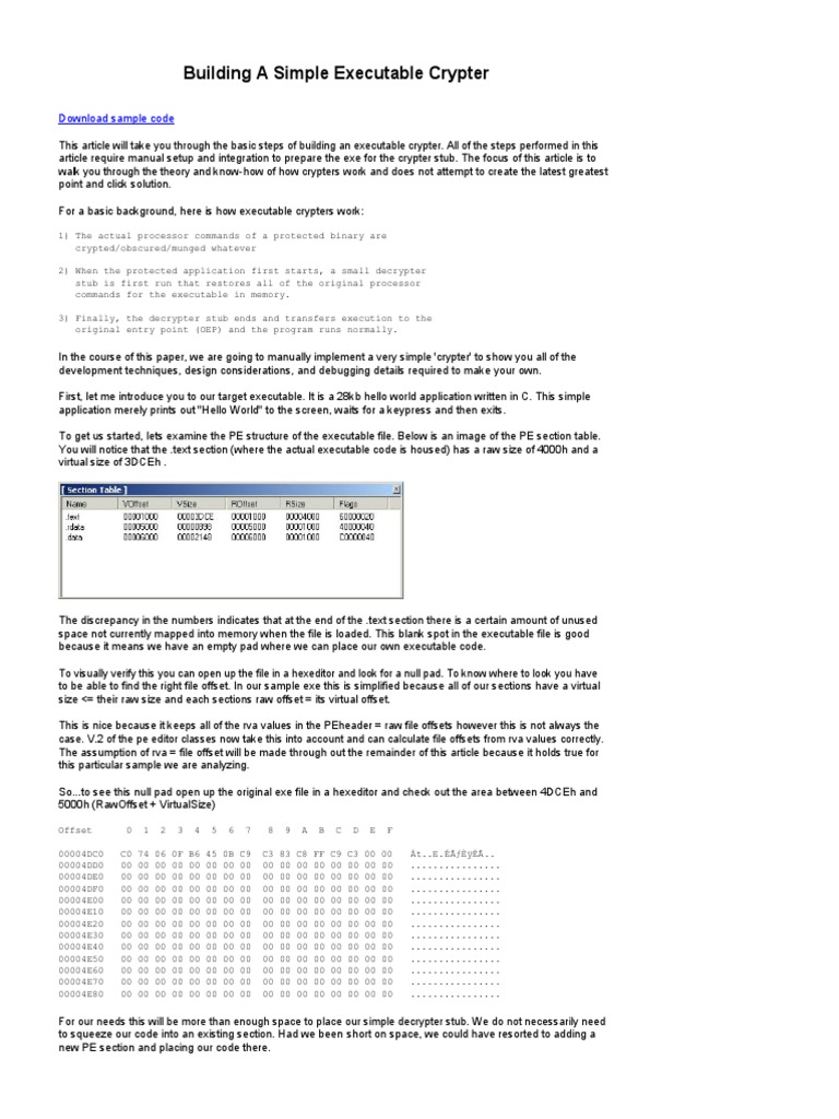 Build Your Own Executable Crypter Pdf Encryption Computer Program 9178