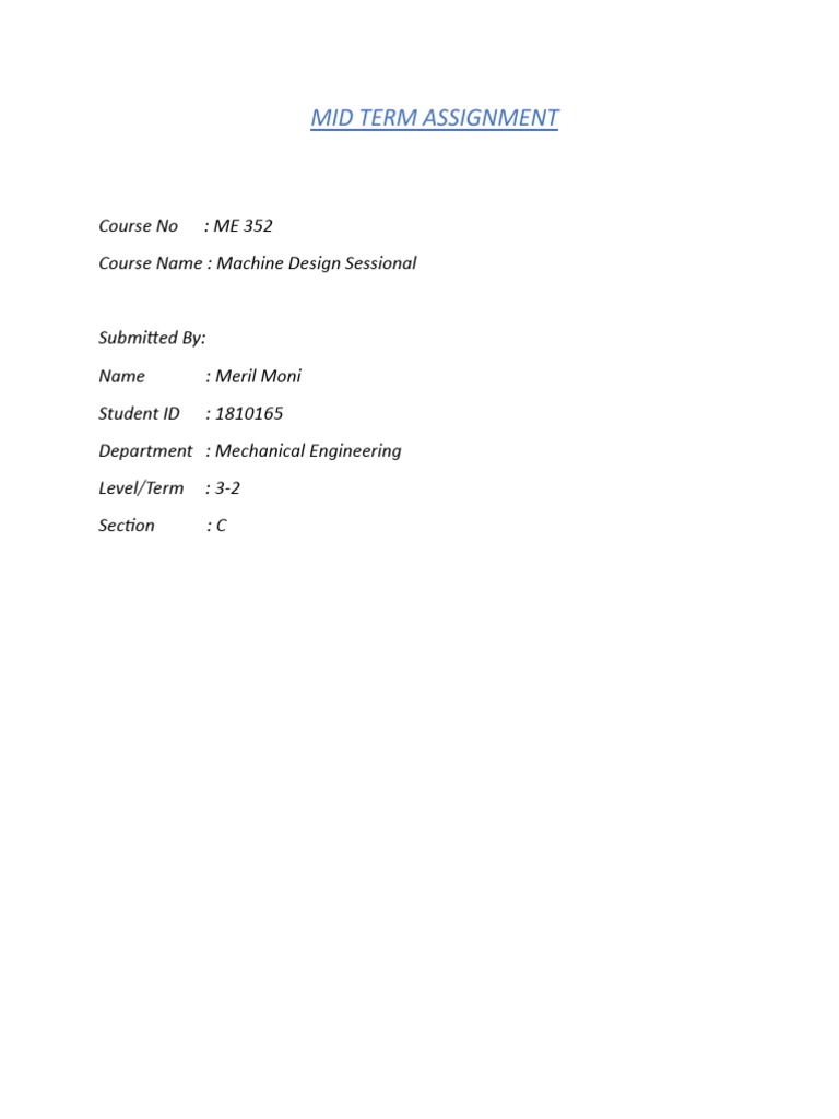 Mid Term Assignment | PDF
