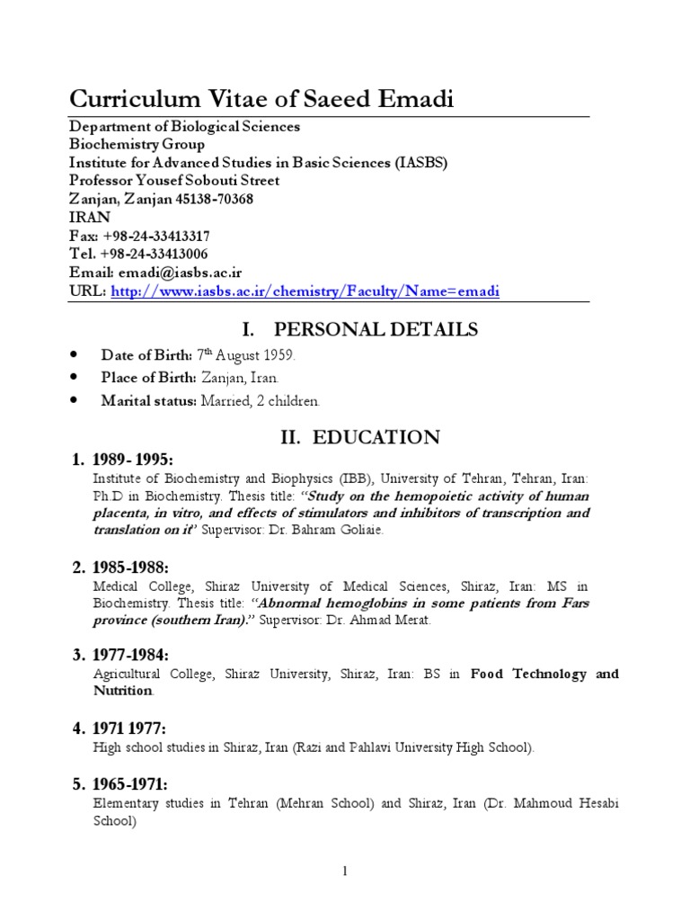 CV Saeed Emadi Dec 2022 | PDF | Amyloid Beta | Proteolysis