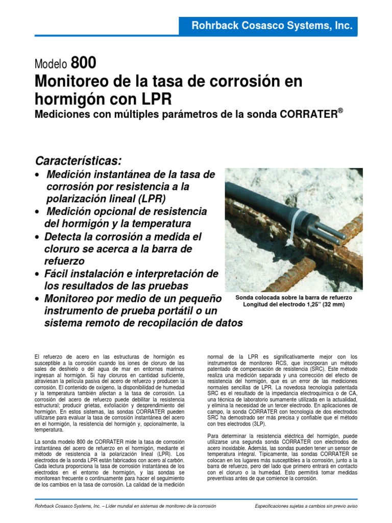 Uso de La Sonda de Corrosion en Campo | PDF | Corrosión | Acero