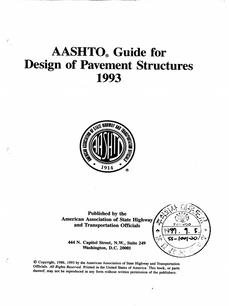 AASHTO 1993 Guide For Design of Pavement Structures | PDF