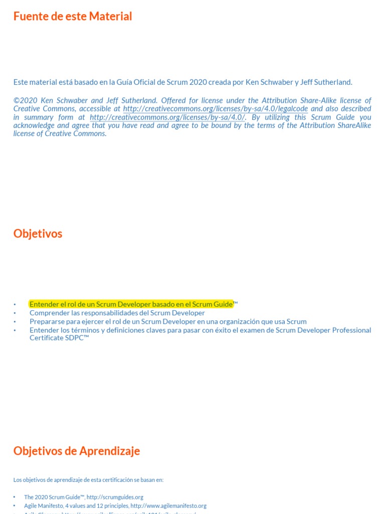 Material para Trainer SDPC™ (V012022A) SP | PDF | Scrum (desarrollo de software) | Software