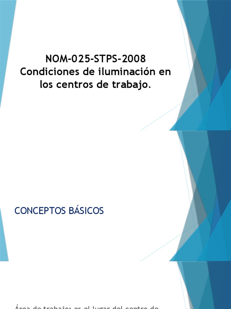 NOM-025-STPS-2008 Condiciones de Iluminación en Los Centros de | PDF