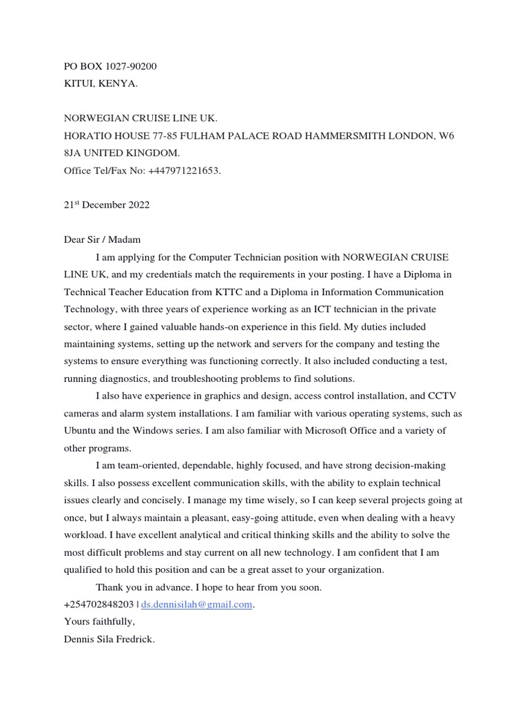 Cover Letter UK | PDF