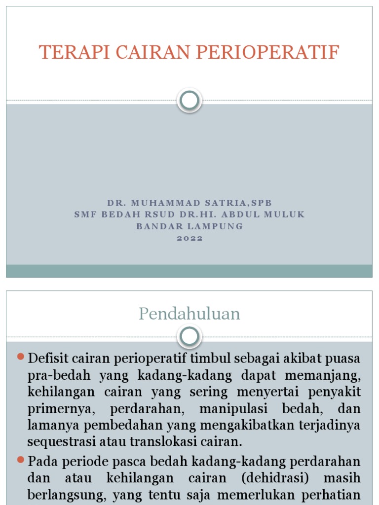 Terapi Cairan Perioperatif | PDF