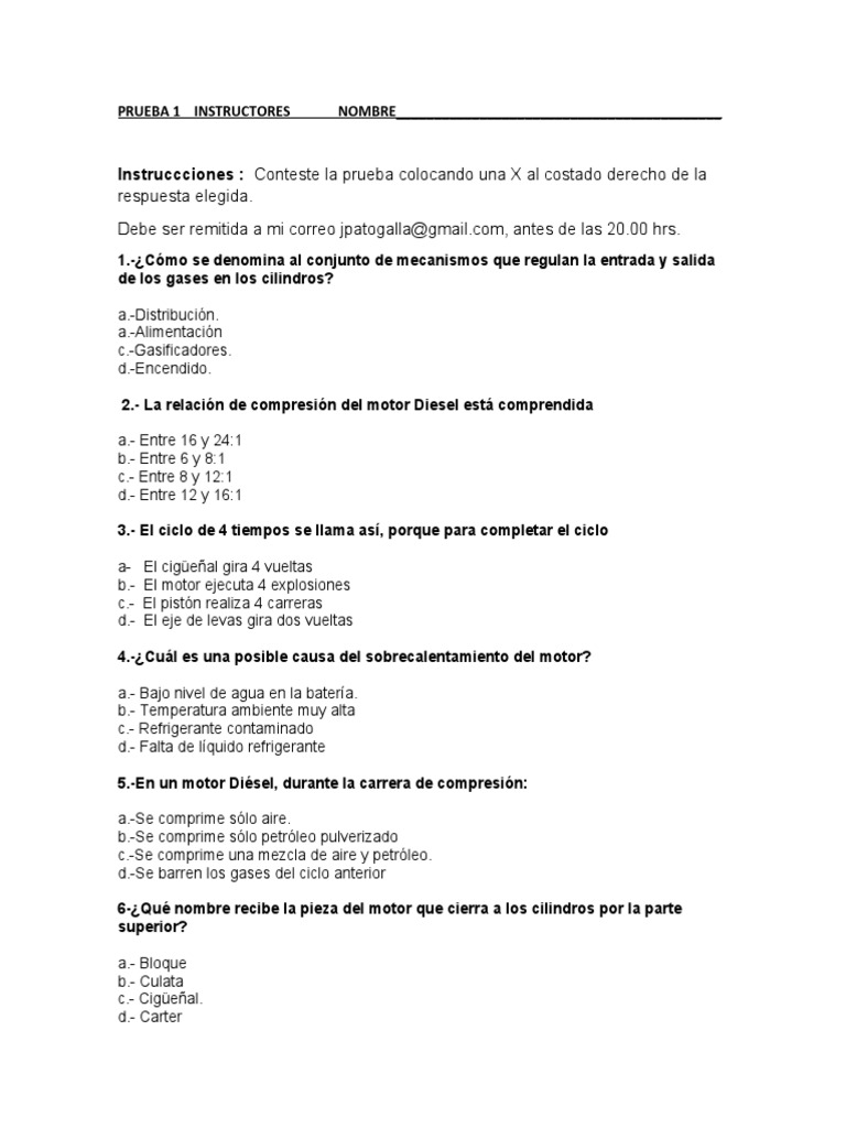 Prueba 1 Instructores Nombre | PDF | Métodos y materiales de enseñanza ...