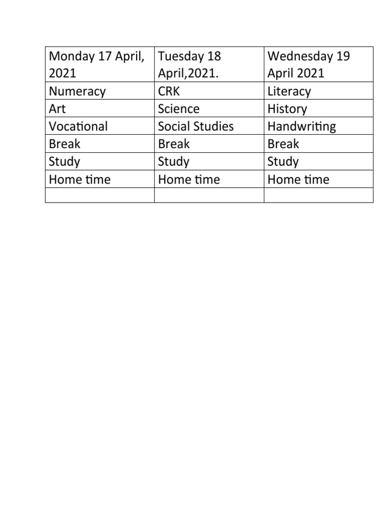 Exam Timetable | PDF