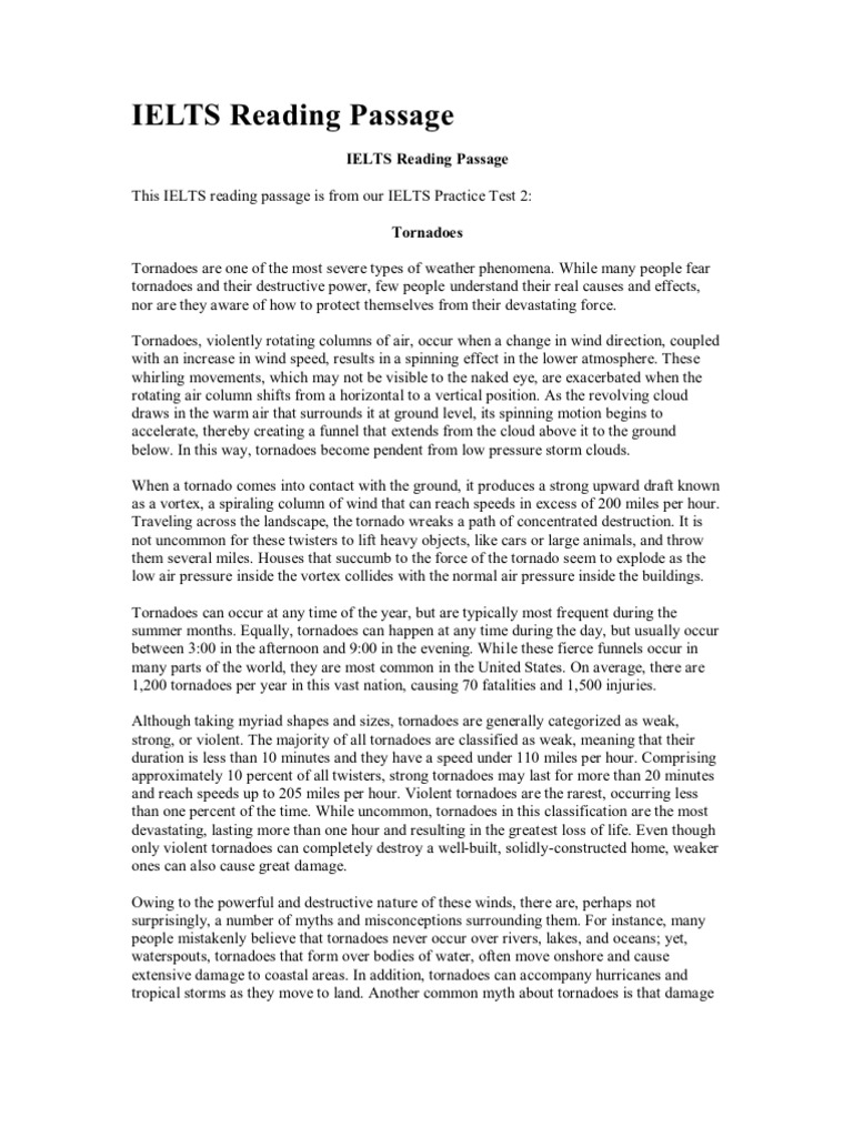 IELTS Reading Passage: Hurricanes | PDF | Science & Mathematics