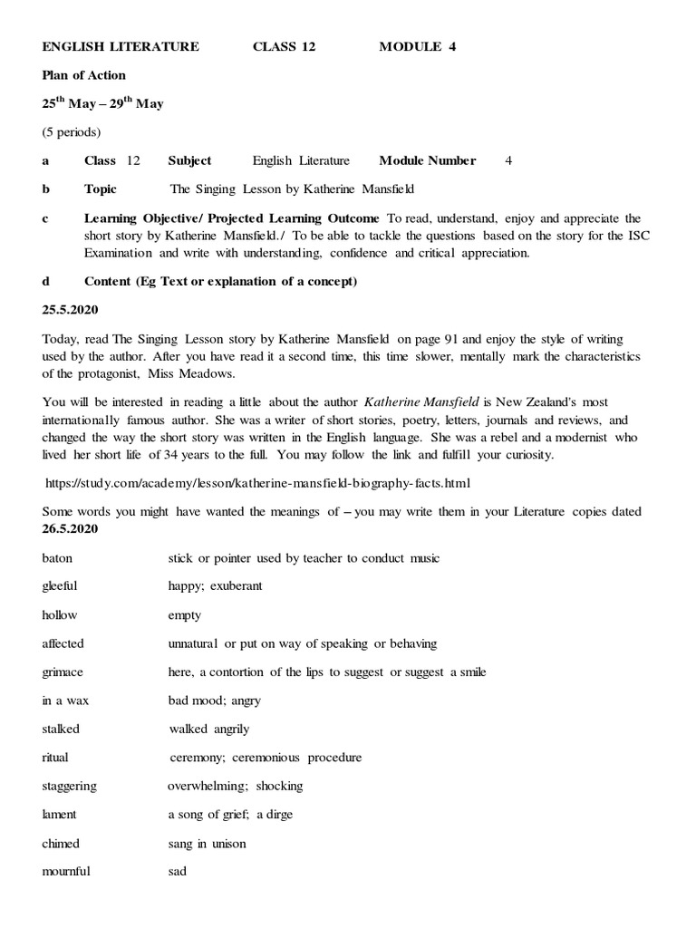 The Singing Lesson 1 | PDF | Cognition | Cognitive Science