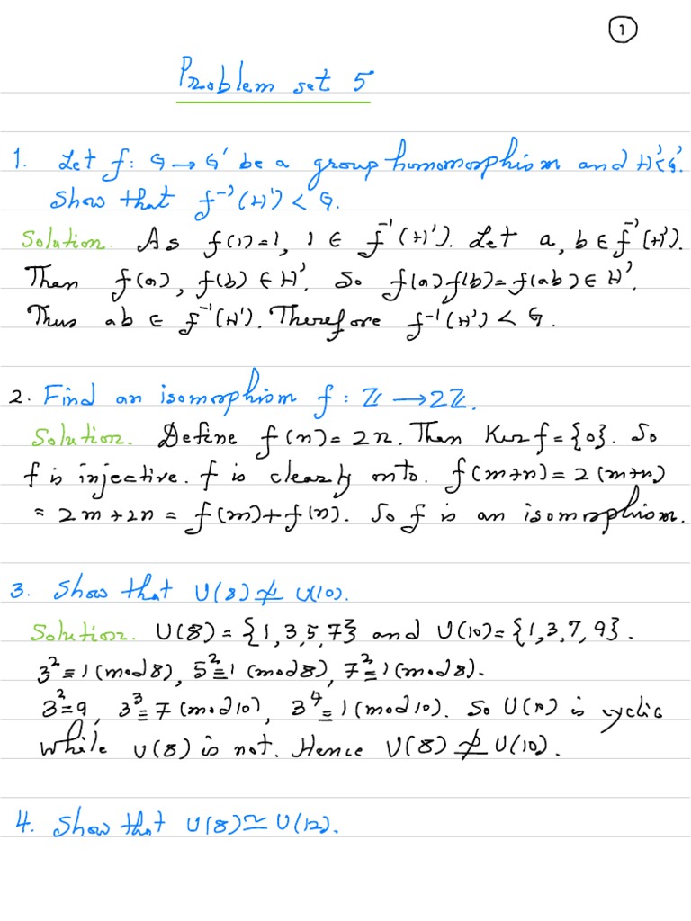 5 Problem Set Solutions | PDF | Group (Mathematics) | Teaching Mathematics