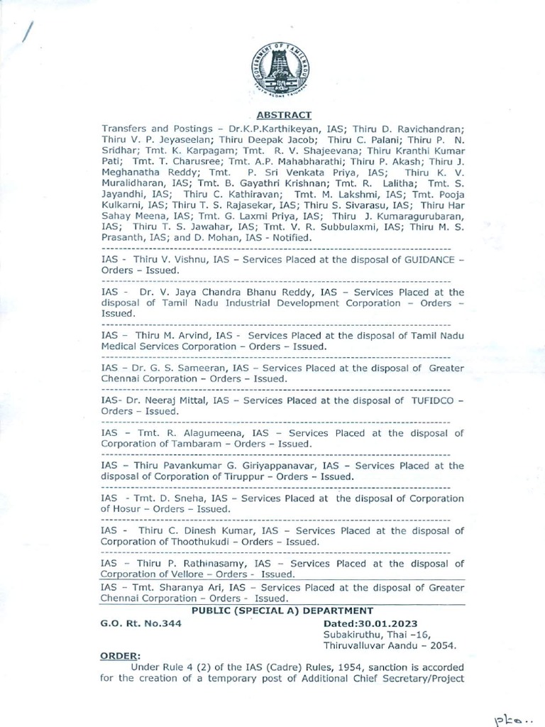 DIPR-IAS Officers-Transfers and Postings-Date 30.01.2023 | PDF