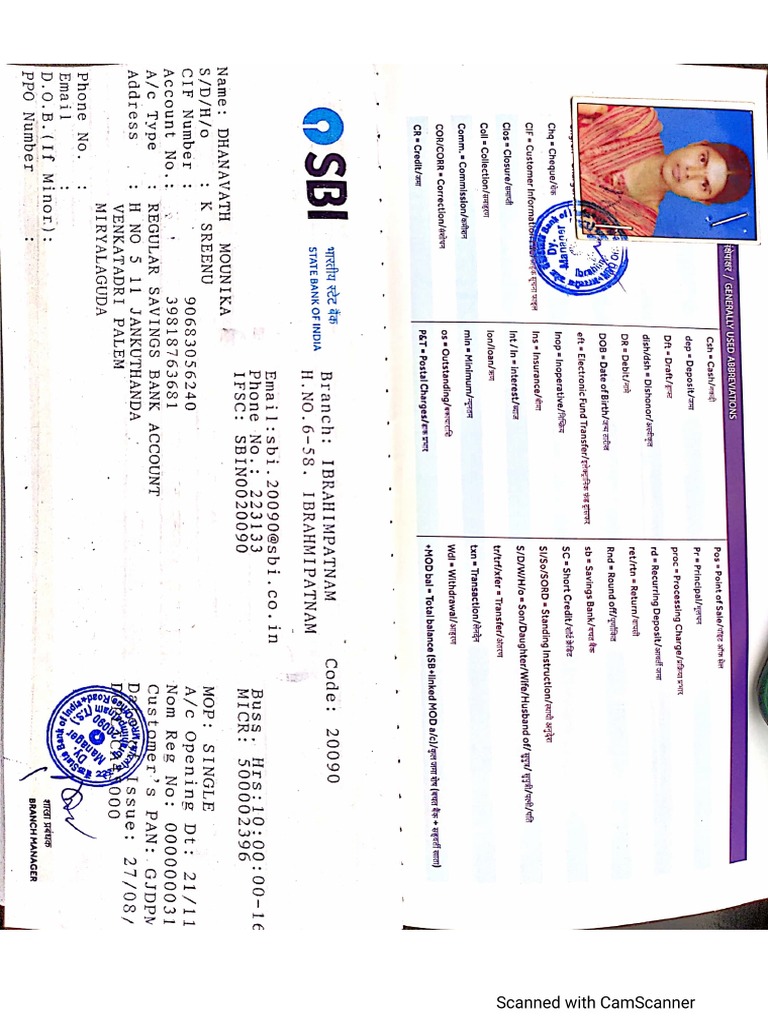 Bank Pass Book 1 | PDF