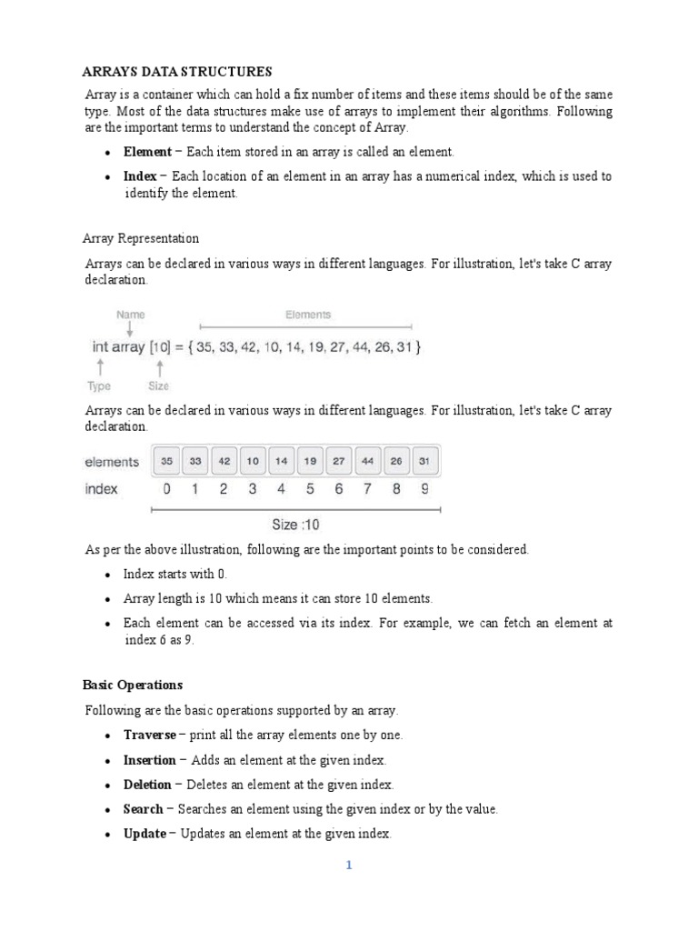 Lecture 2 Arrays Pdf Array Data Structure Theoretical Computer Science