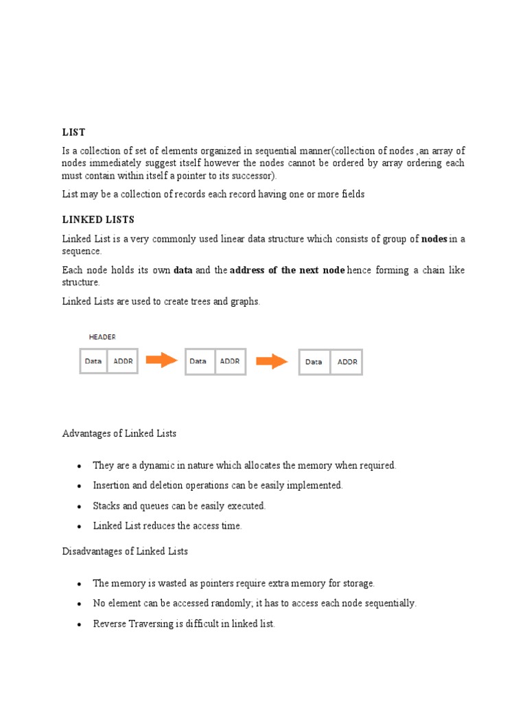 Lecture 5 Lists Pdf Array Data Structure Pointer Computer Programming