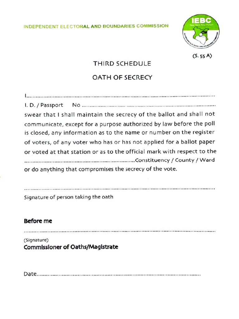 Oath of Secrecy for Electoral Officials | PDF