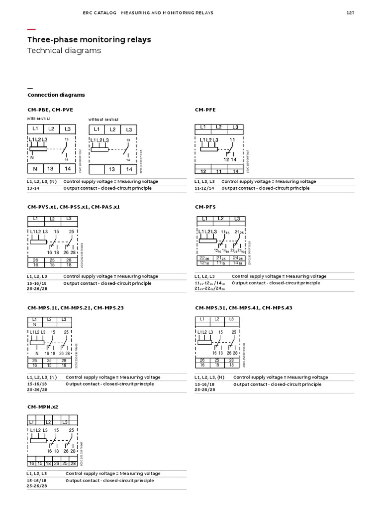 Technical Diagram - Three Phase Monitoring | PDF | Relay | Manufactured Goods