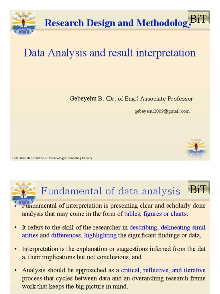 Part 7 Data Analysis And Interpretation Pdf Statistics Data