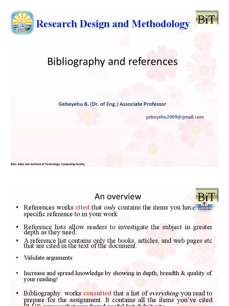 Part 8 - Bibliography and References | PDF | Citation | Writing