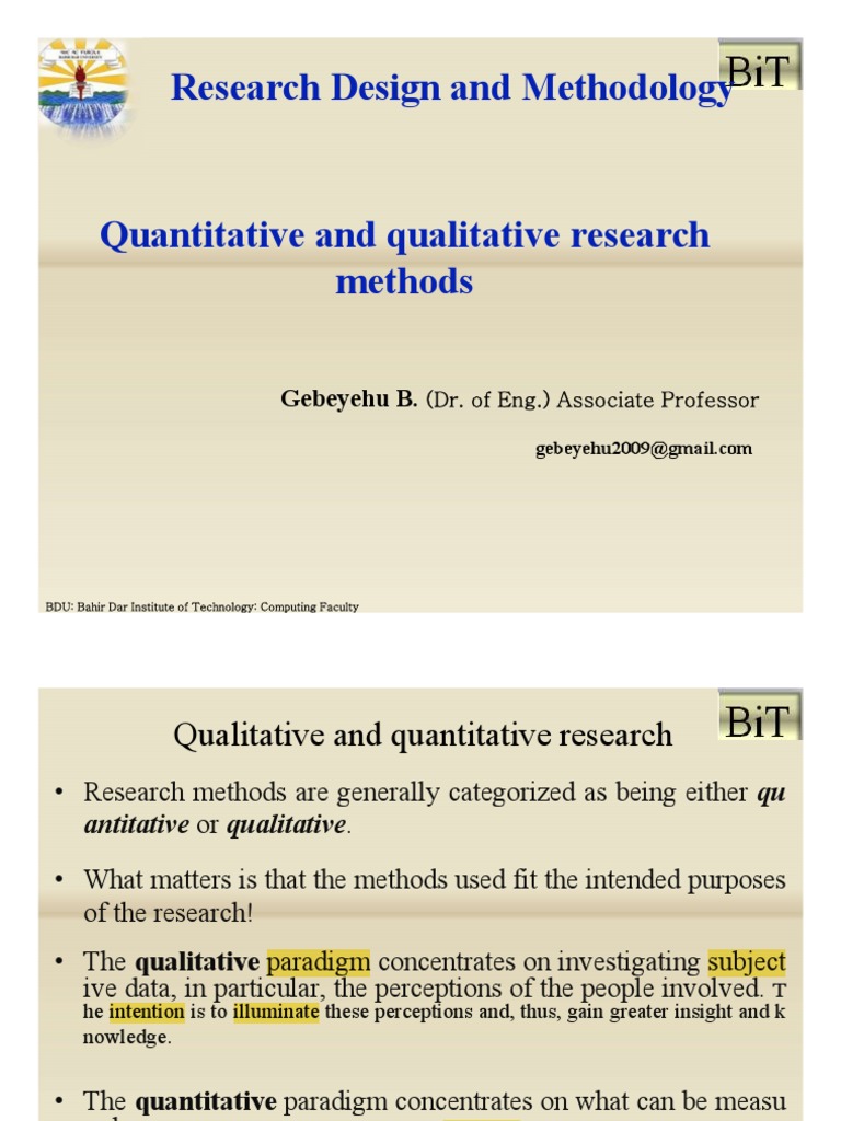 Part 5 - Quantitative and Qualitative Research Methods | PDF ...