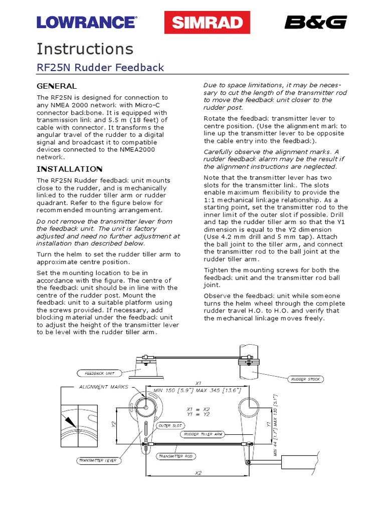 RF25N Rudder Feedback | PDF | Rudder | Feedback