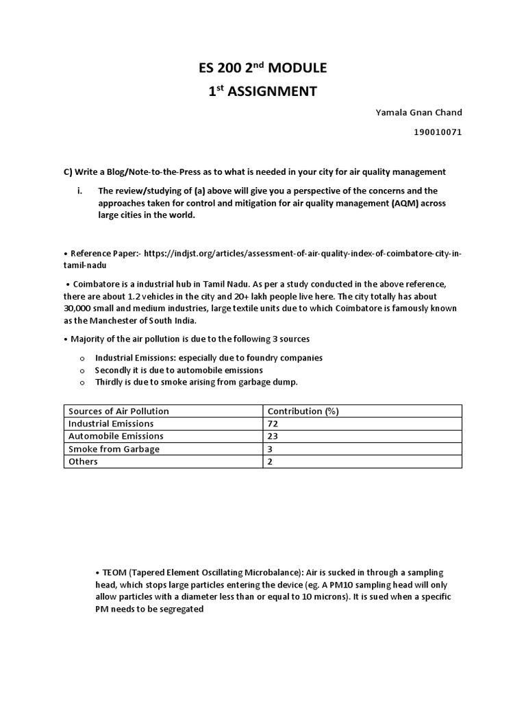ES 200 2nd MODULE | PDF | Particulates | Air Pollution