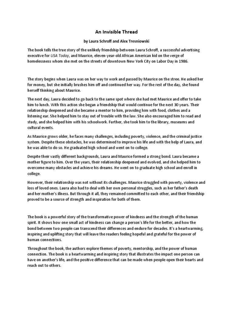 An Invisible Thread - Chapters 1 & 2 (Answers) | PDF | Love | Compassion