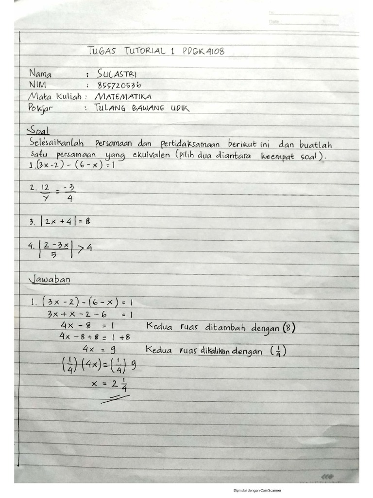 Sulastri TT1 PDGK4108 | PDF