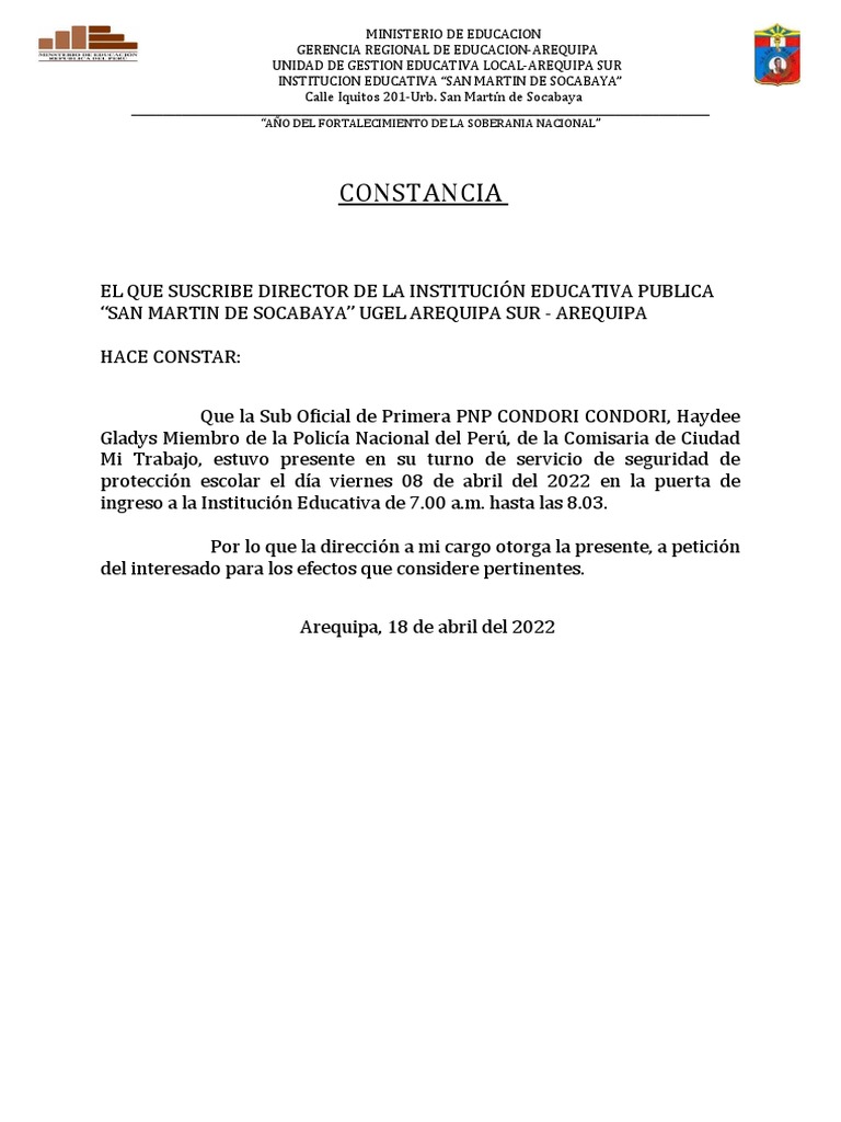 Constancias Trabajo | PDF