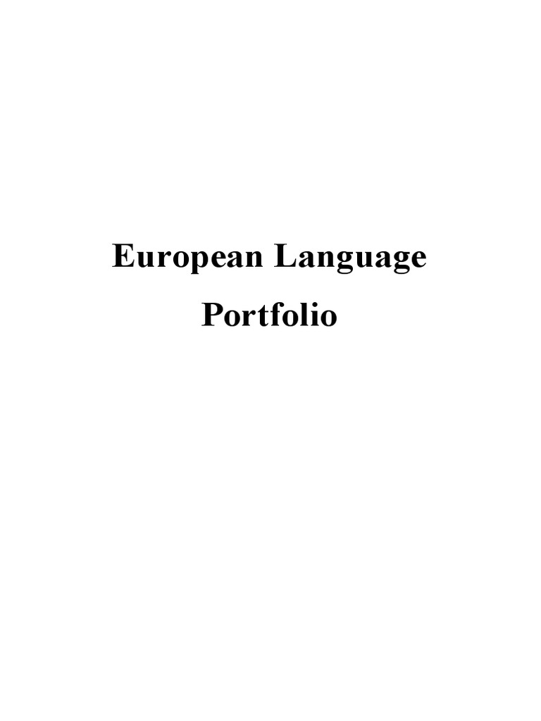 European Language Portfolio | PDF | English Language | Vocabulary