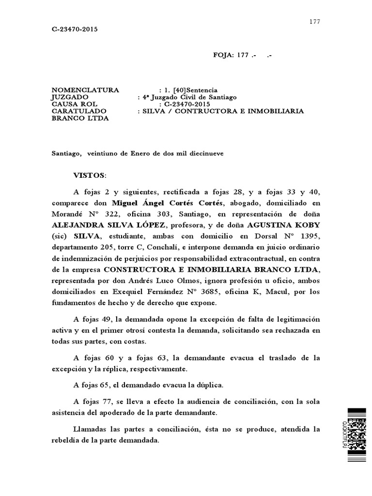 Silva Con Branco Primera | Descargar gratis PDF | Daños y perjuicios | Caso de ley