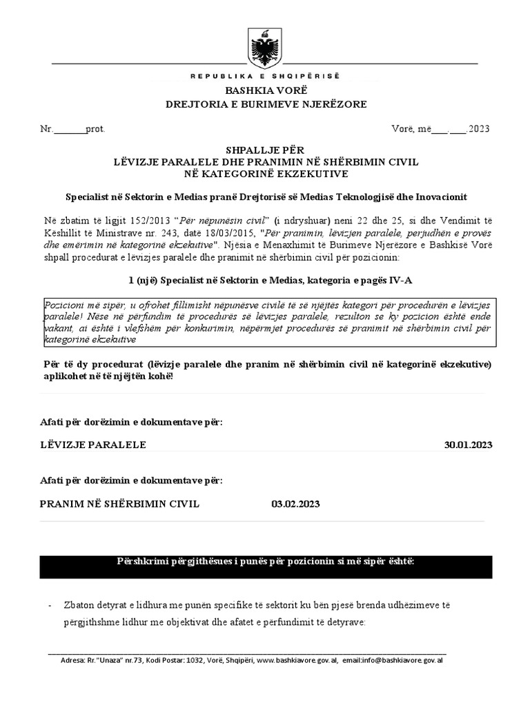 Shpallje Specialist Media | PDF