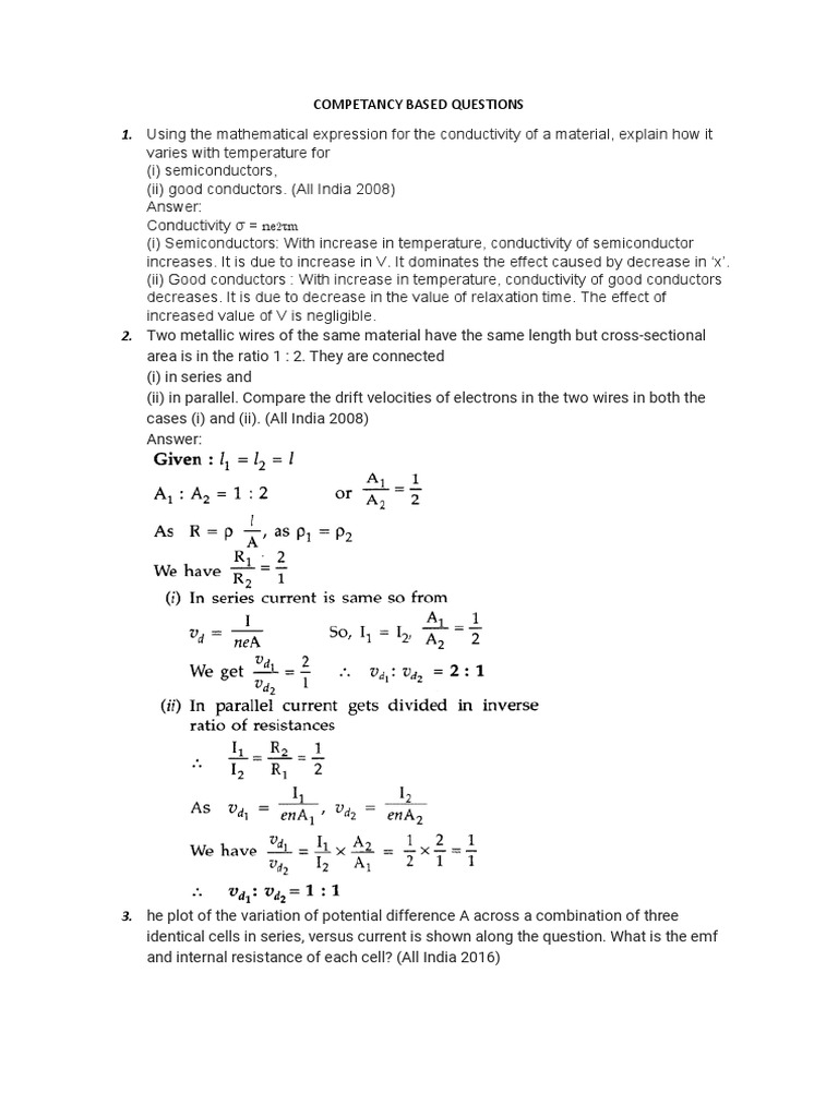 Conductivity and Resistivity Questions | PDF | Electrical Resistivity ...