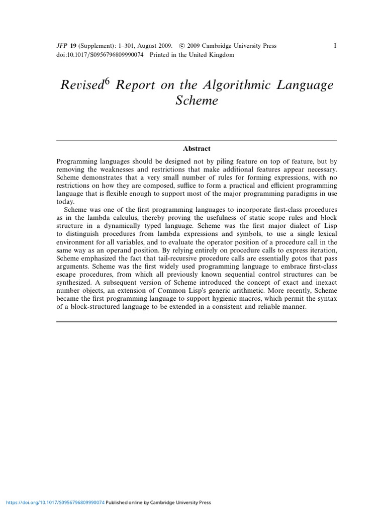 Revised Algorithmic Language Scheme Pdf Scheme Programming