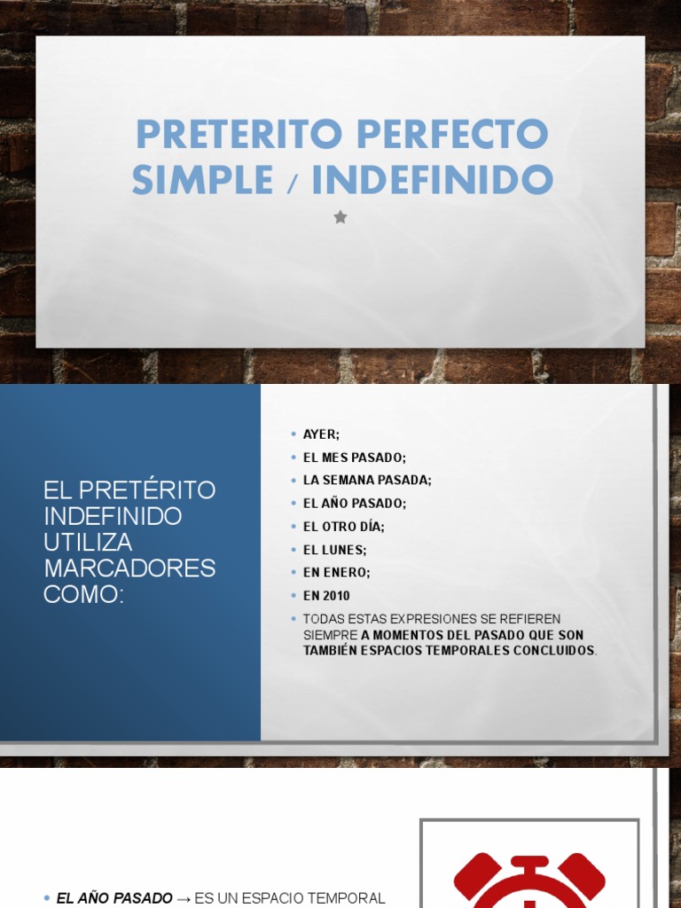 Preterito Perfecto Simple | PDF