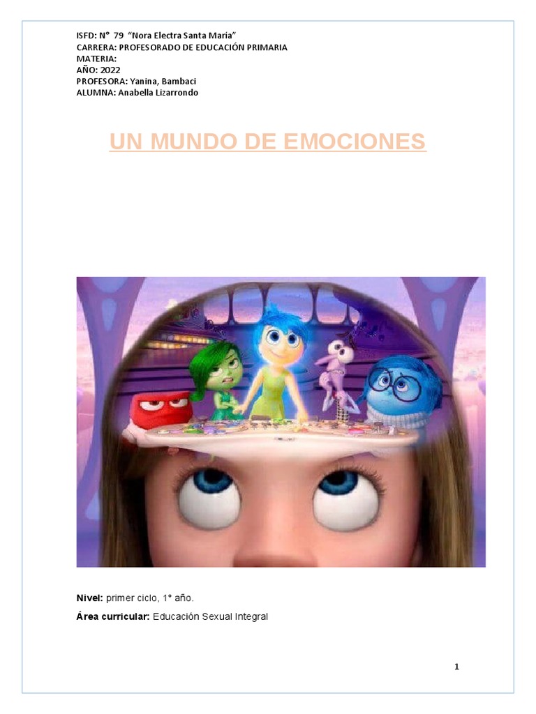 Un Mundo de Emociones | PDF | Las emociones | Maestros