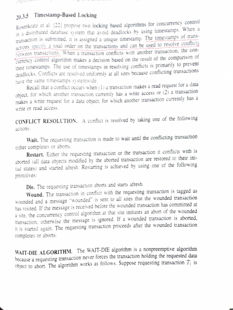 Time Stamp Based Locking Pdf Database Transaction Databases 0322