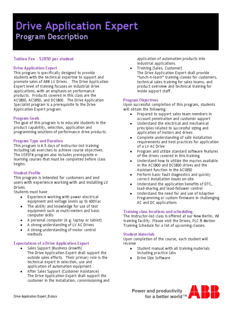 Drive Application Expert Training | PDF | Computer Engineering ...