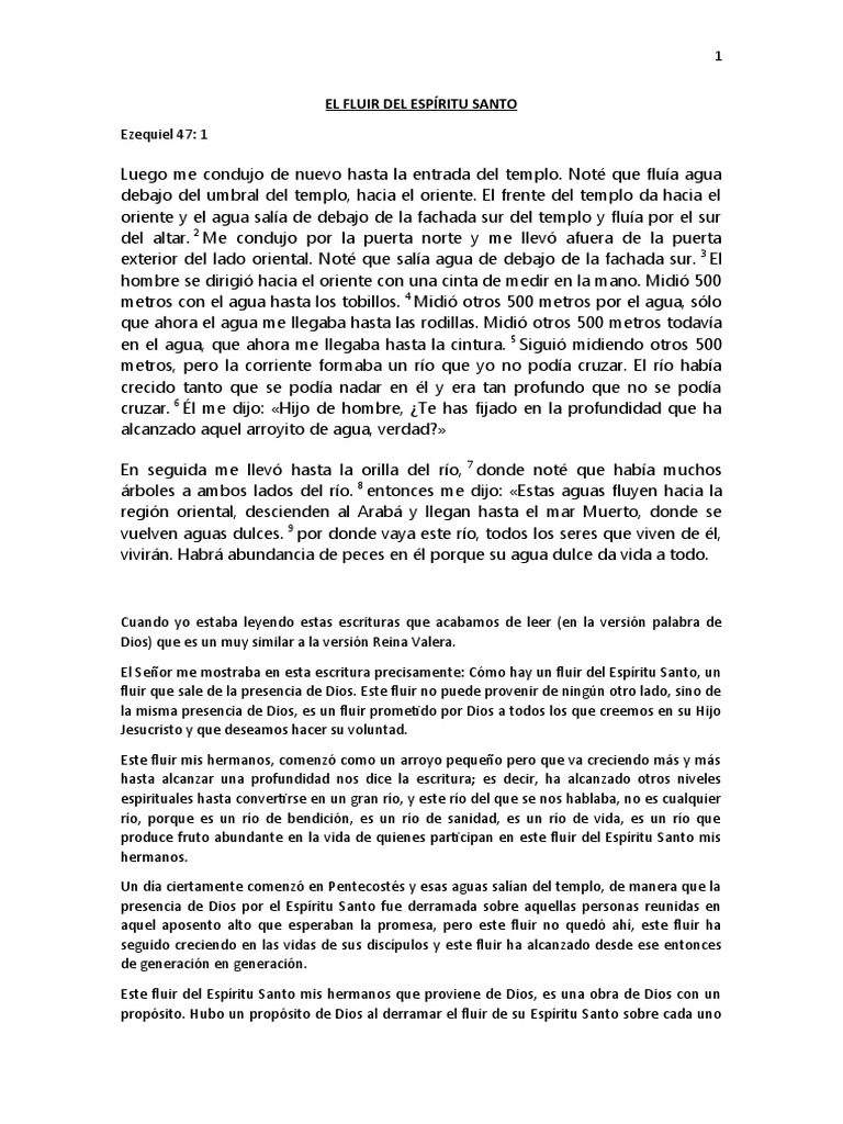 El Fluir Del Espíritu Santo | PDF | Bendición | espíritu Santo