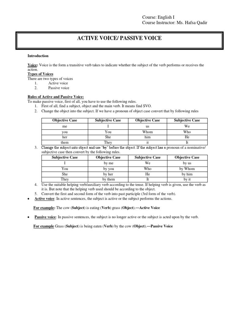 Active Passive | PDF | Verb | Perfect (Grammar)