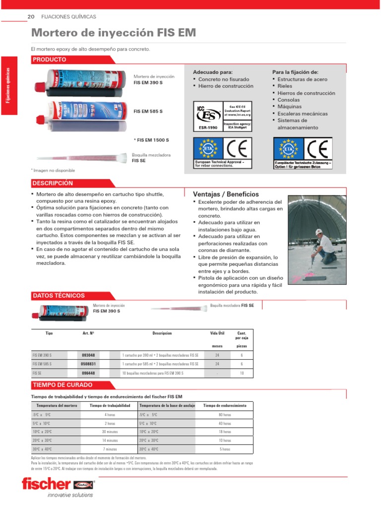 Ficha Tecnica Fis em | PDF | Hormigón | Perforación