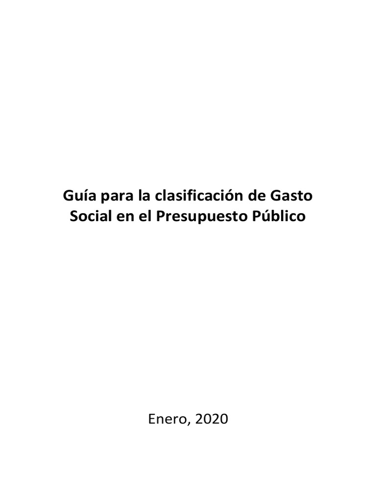 Guia - para La - Clasificacion - de - Gasto - Social en El Presupuesto Publico Peru | PDF ...