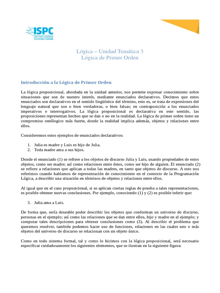 Introducción a Lógica de Primer Orden | PDF | Lógica de primer orden | Proposición