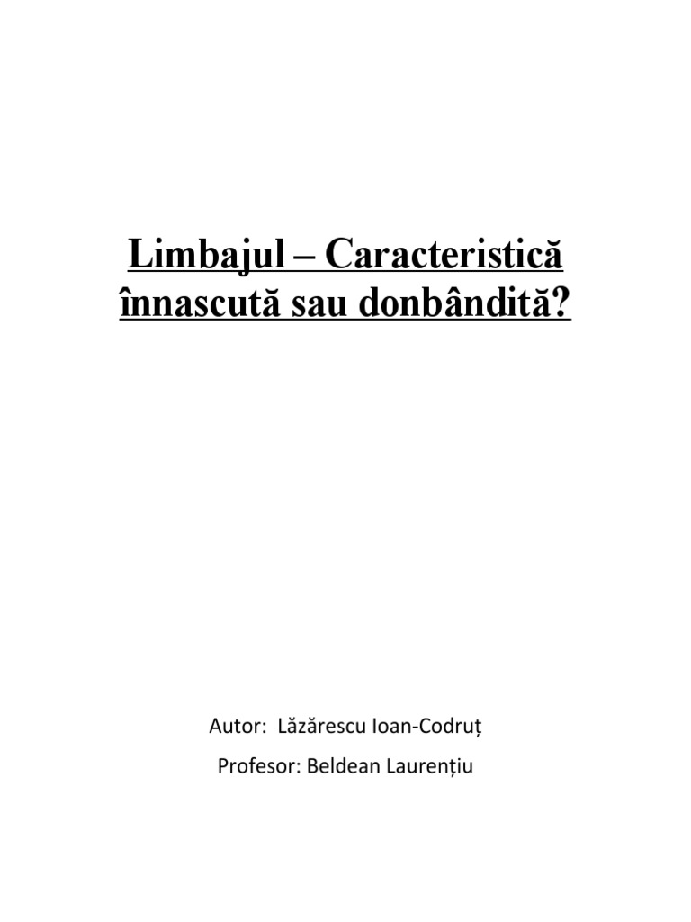 Lingvistica Lui Chomsky | PDF