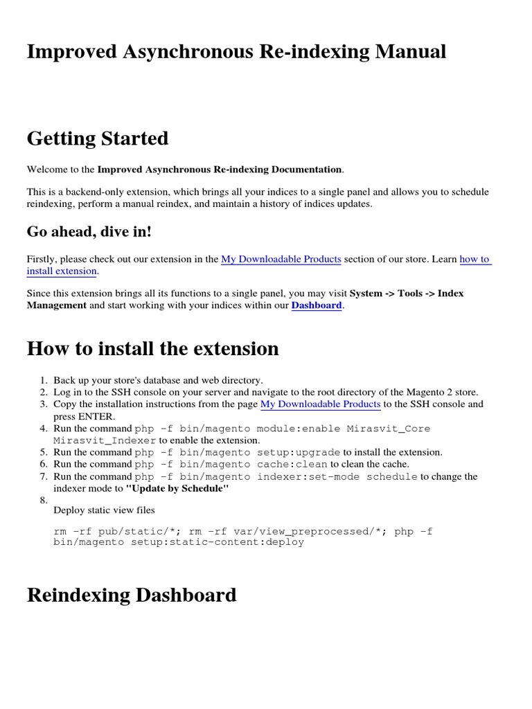Improved Asynchronous Re-Indexing | PDF | Php | Networking Improved Asynchronous Re-Indexing | PDF | Php | Networking