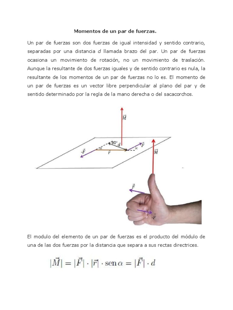 Momentos de Un Par de Fuerzas | PDF | Fuerza | Rotación