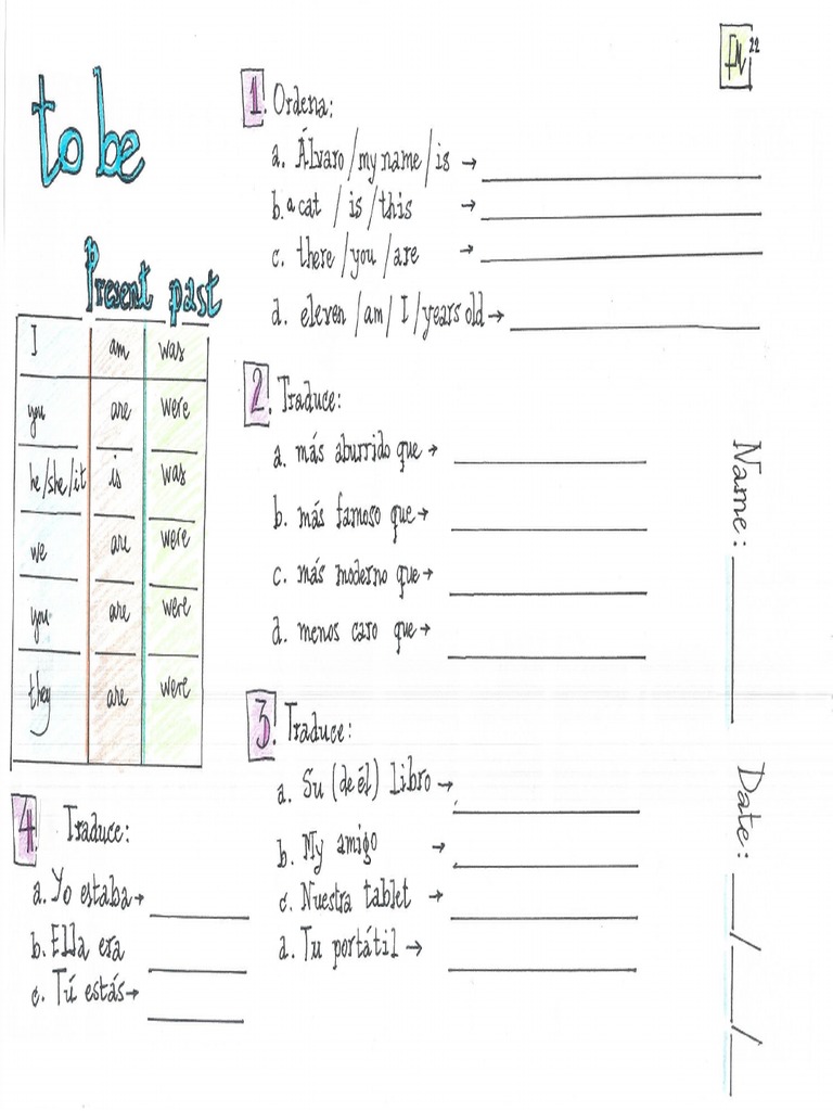 Actividades Ingles Básicas | PDF