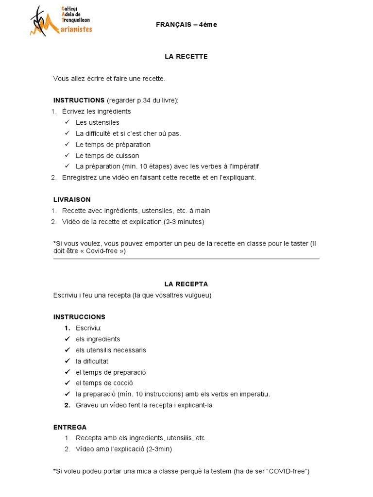 FR.4 - U.3 - La Recette | PDF